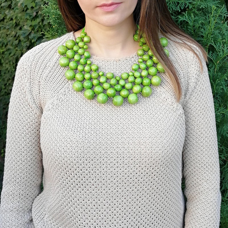 Lime Green Necklace - Etsy
