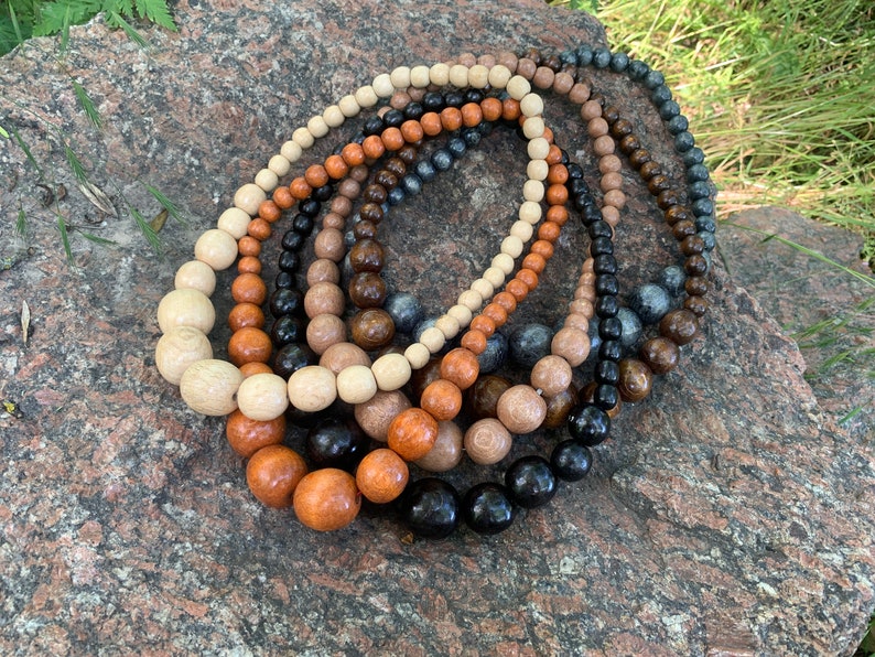 Chunky Wood Bead Necklace - Statement Large Natural Beads Jewelry - Etsy