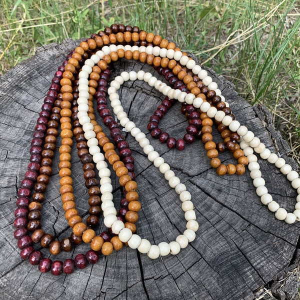 Wooden Bead Necklace - Etsy