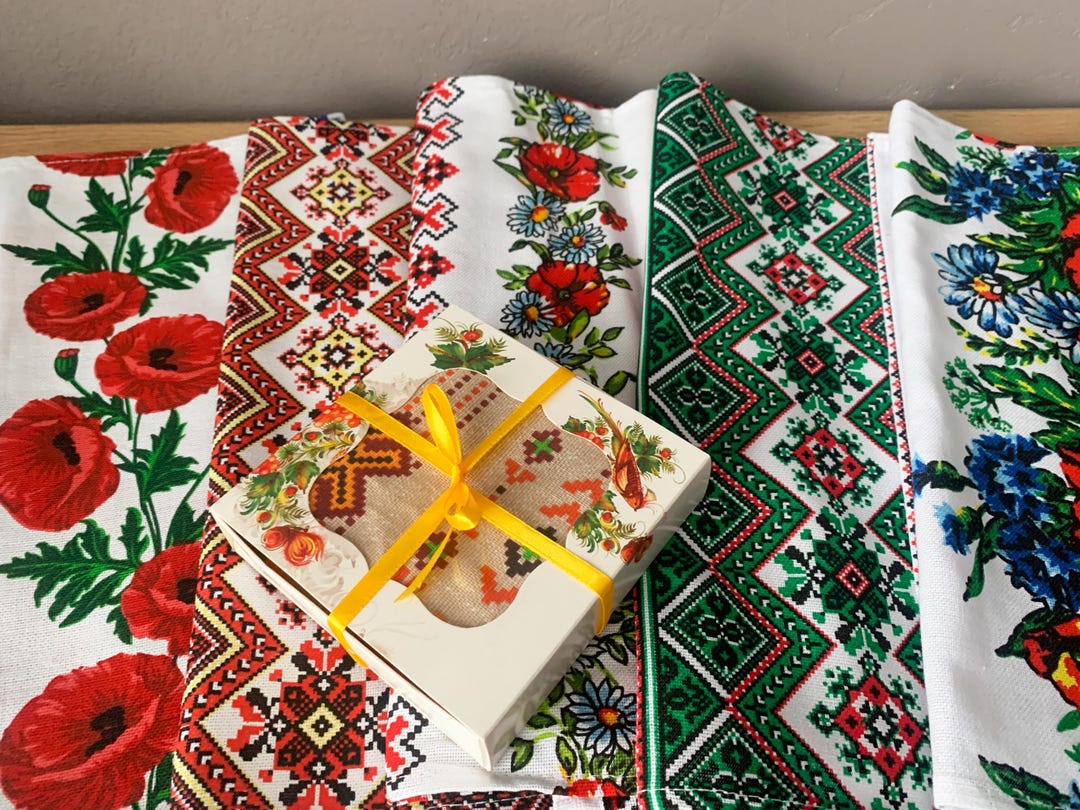 Ukrainian Poppy Kitchen Towels With Traditional Pattern – Decorative ...