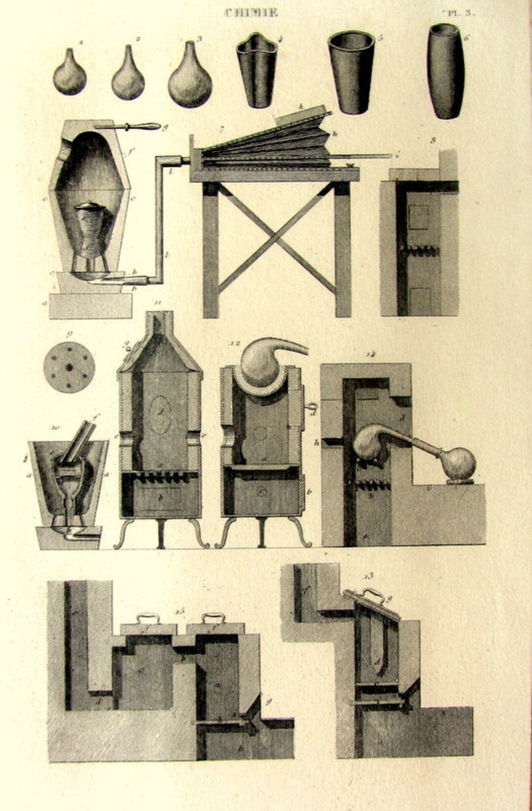 Vintage Chemistry Apparatus Print, Antique Original 1852 Chemistry ...