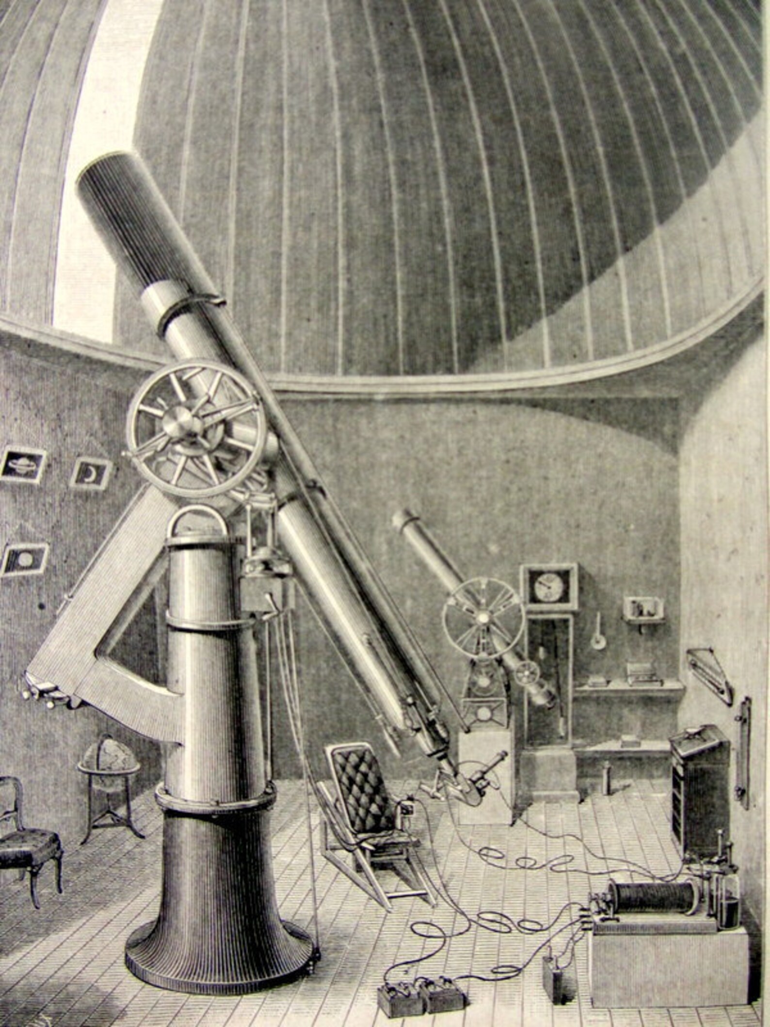 1877 Antique Telescope Engraving, Vintage Astronomy Print, Astronomical ...