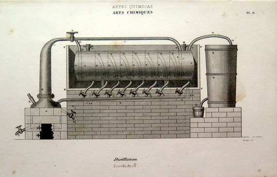 scientific laboratory alcohol plate science. 1852 Original Distillation ...