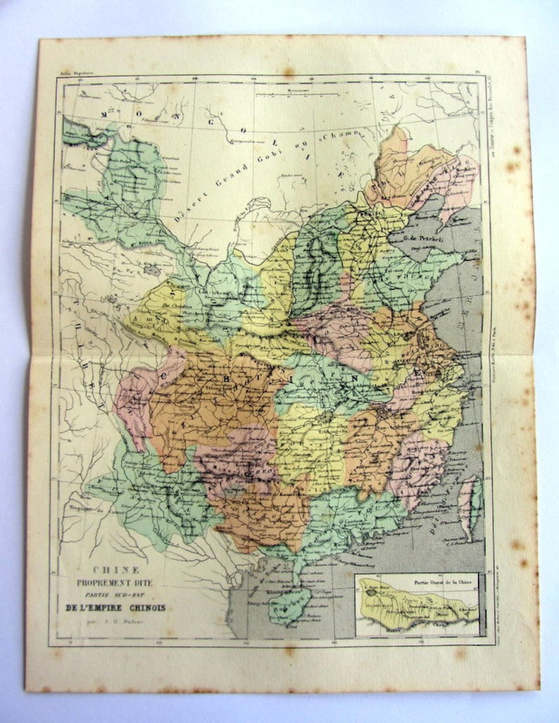 1855 Ancient China Map Print Asia Atlas Engraving Antique - Etsy