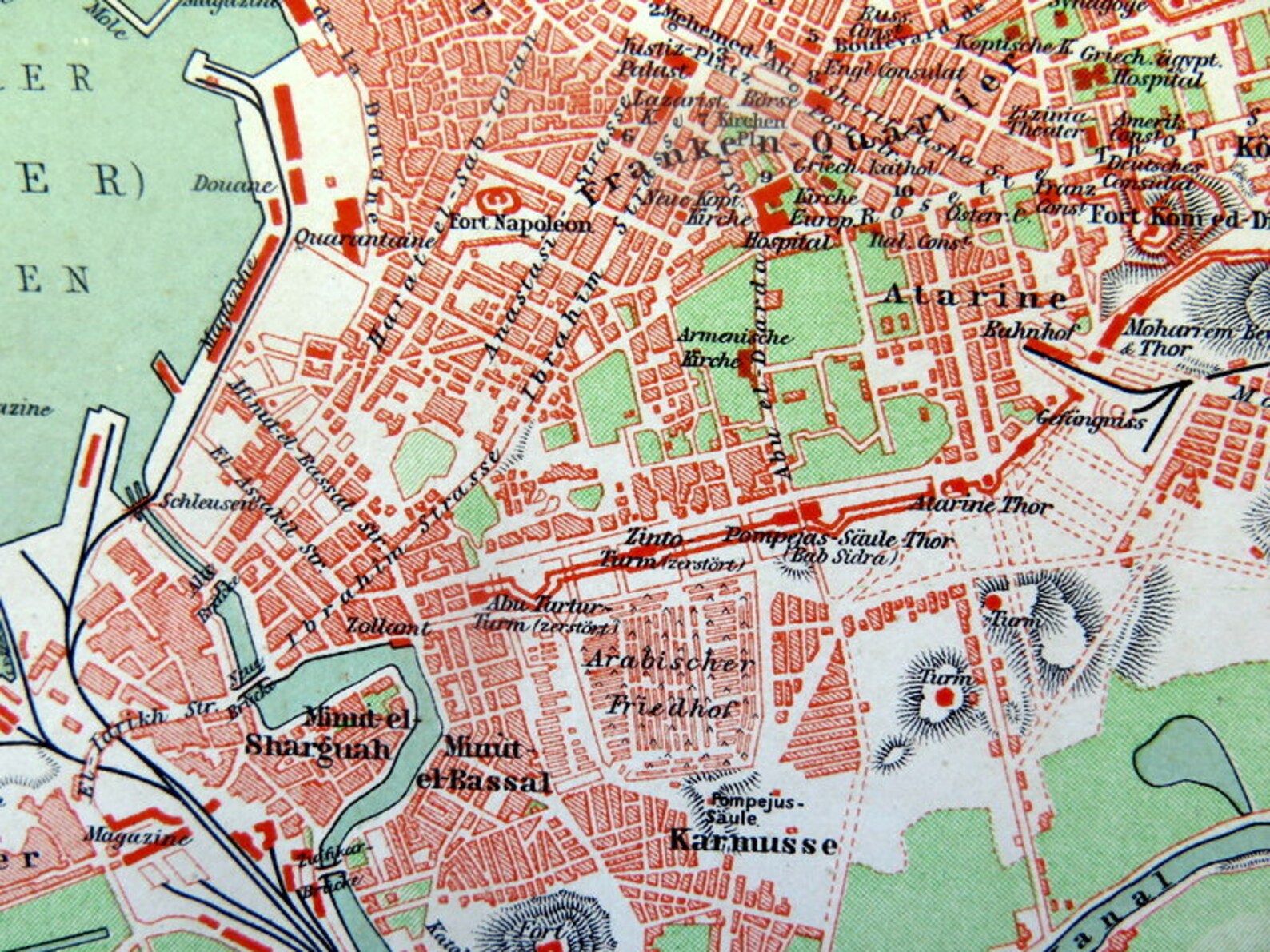 1904 Antique Map Print of Alexandria City, Years Old Vintage Engraving ...