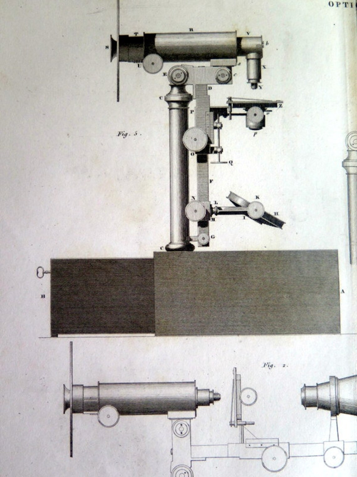 Antique Physics Print 1852 Original Vintage MICROSCOPE OPTICS - Etsy