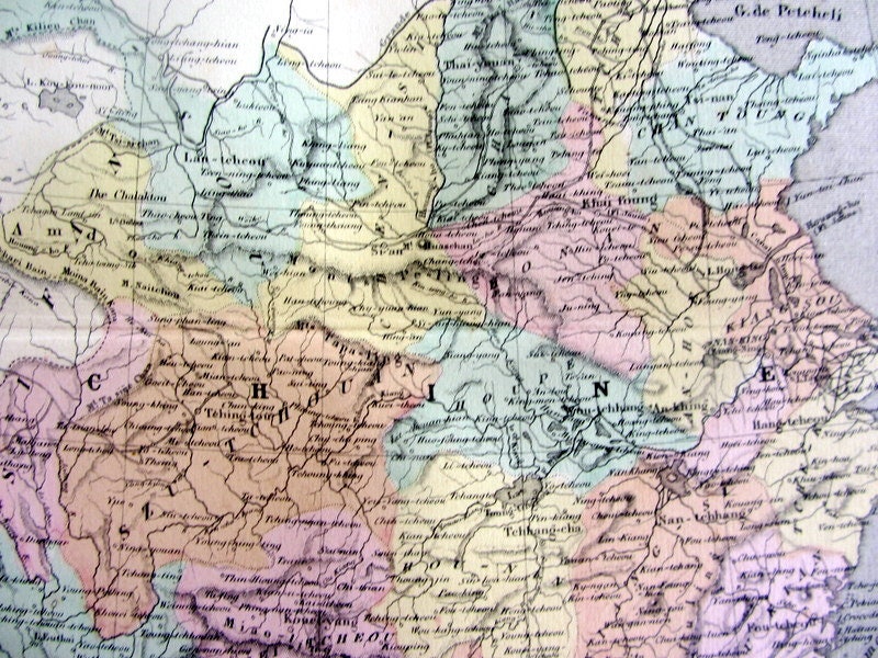 1855 Ancient China Map Print Asia Atlas Engraving Antique - Etsy