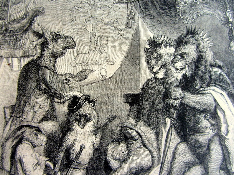 Allegorical Tales of Goethe Print 1857 Curious Antique Scene - Etsy