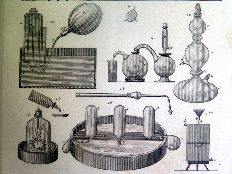 Antique French Chemistry Laboratory Print, Vintage Original 1852 ...