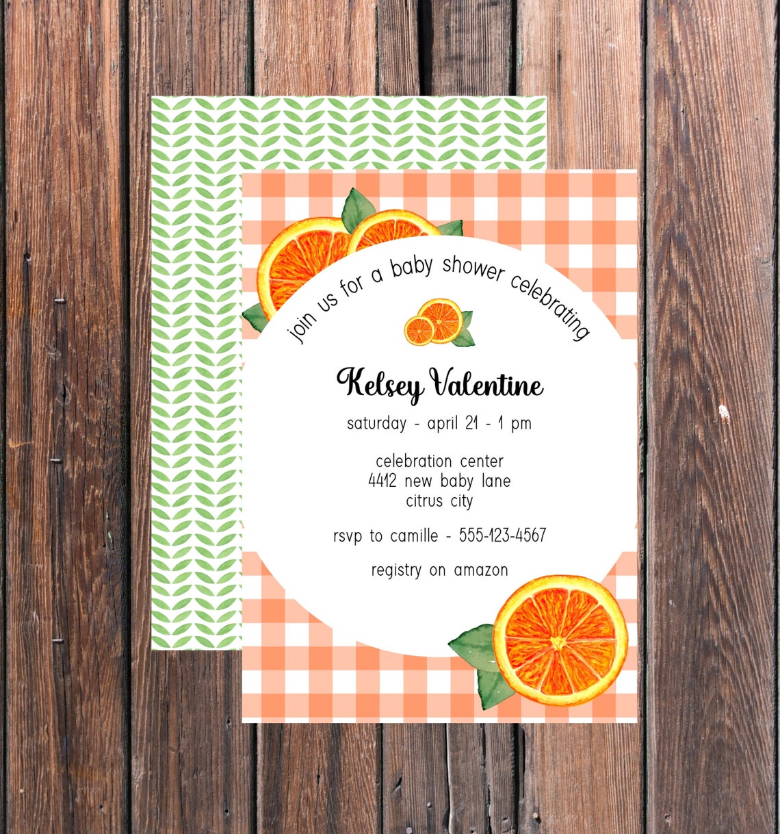 Citrus Baby Shower Invitation, Orange Party Theme, A Little Cutie ...
