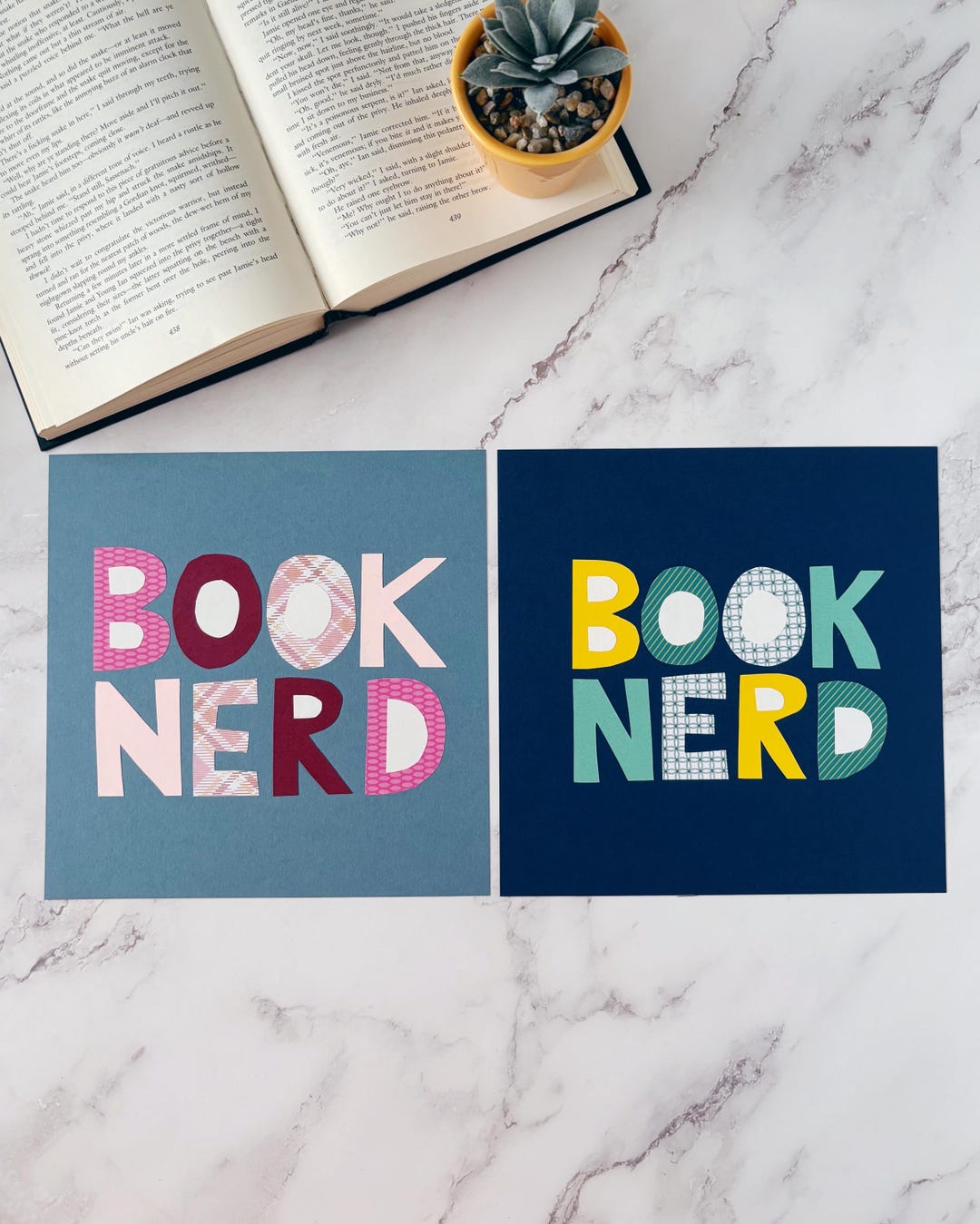 Book Nerd Art Print, Teacher Gift, Hand Cut Collage, Bookish Decor ...