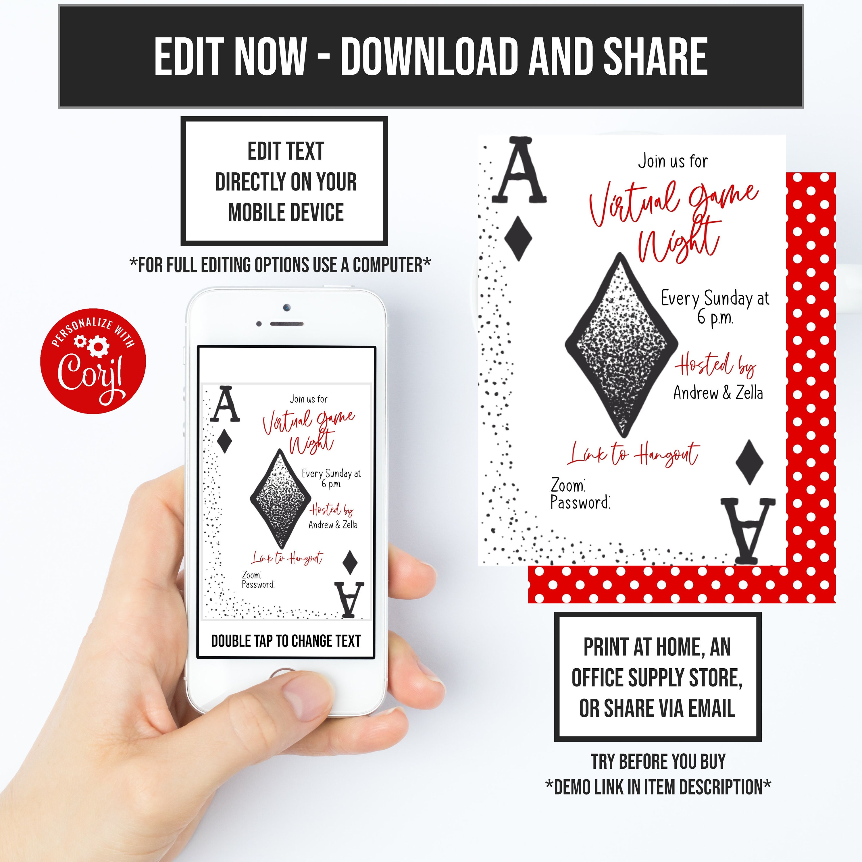 Virtual Game Night, Family Game Night, Game Night Invitation, Instant ...