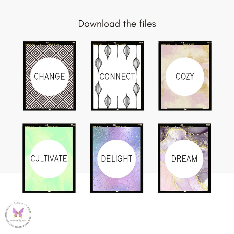 One Word Gallery Wall Art Bundle, Set of 40 Prints, Printable Home ...