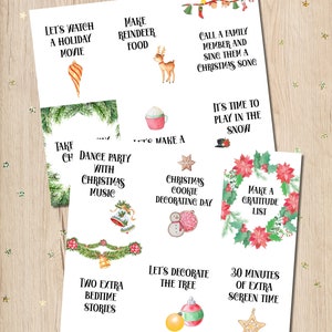 Printable Christmas Advent Calendar, Christmas Activity Cards ...