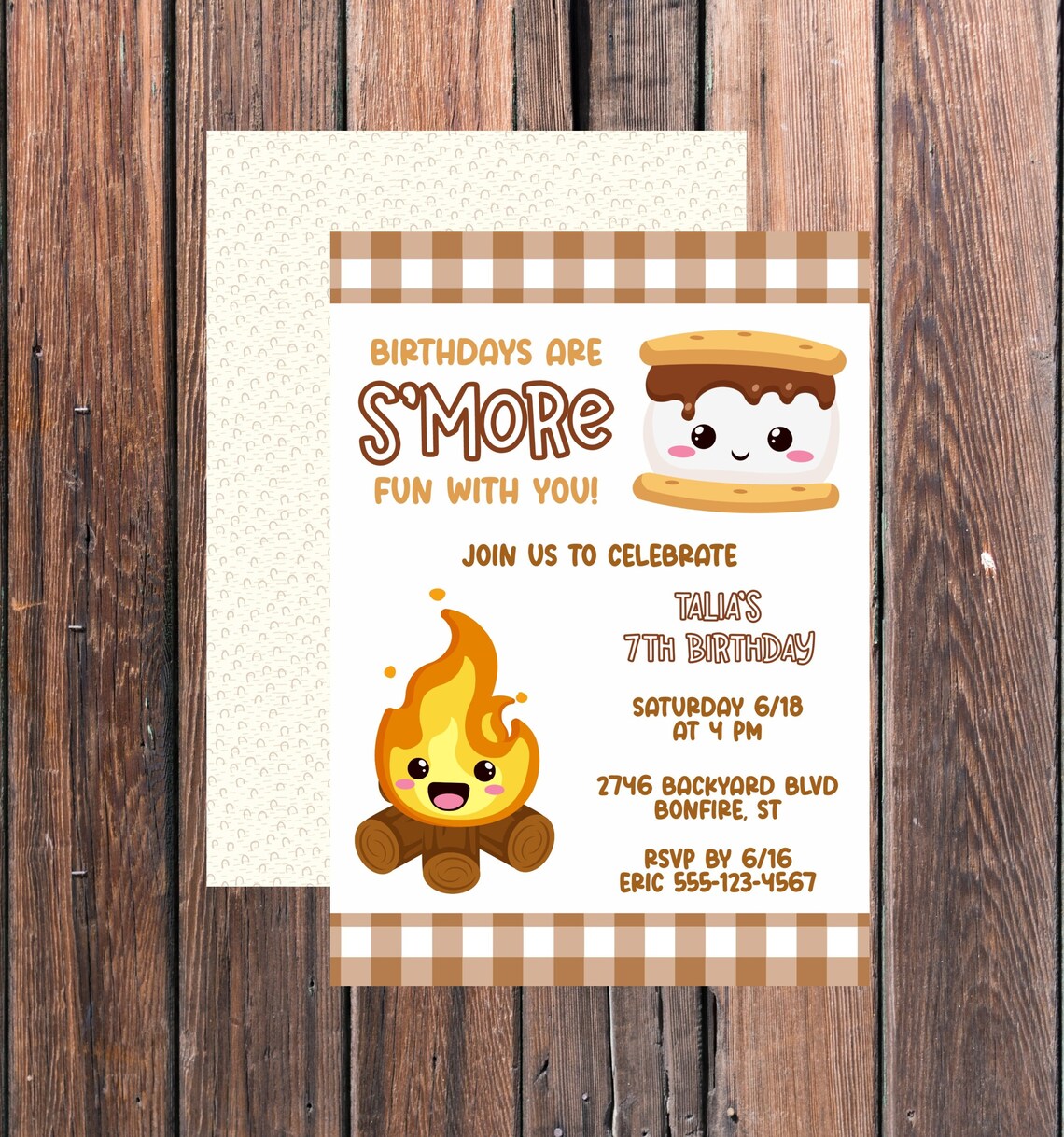 Smores Birthday, Smores Invitation, Corjl Template, Summer Party Invite ...