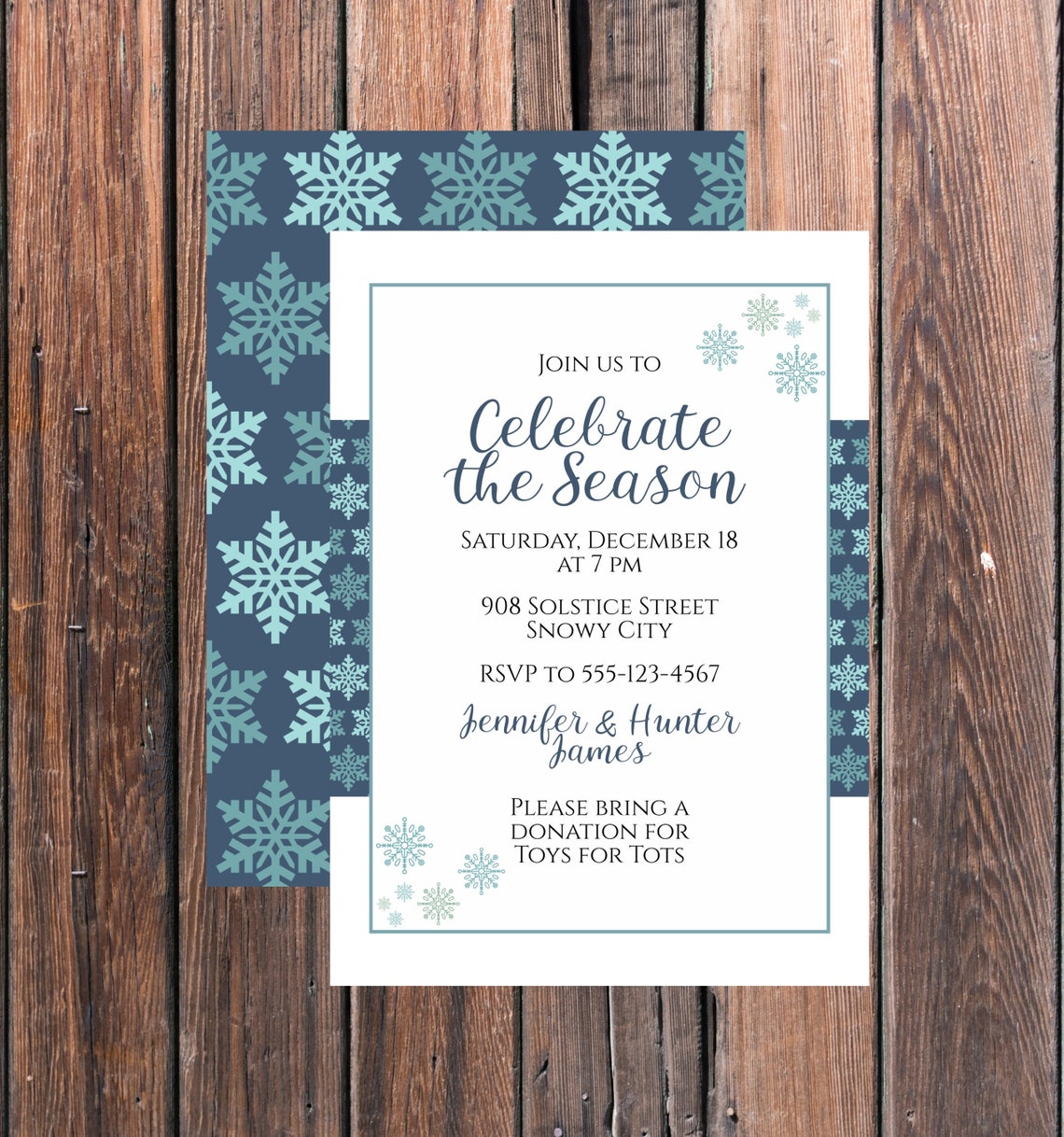 Christmas Party Invitation Winter Solstice Holiday Party - Etsy
