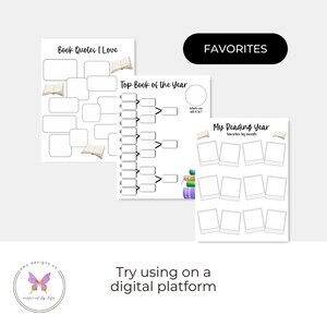 Book Tracker Printable Bundle, Book Reading Planner, Reading Log, Book ...