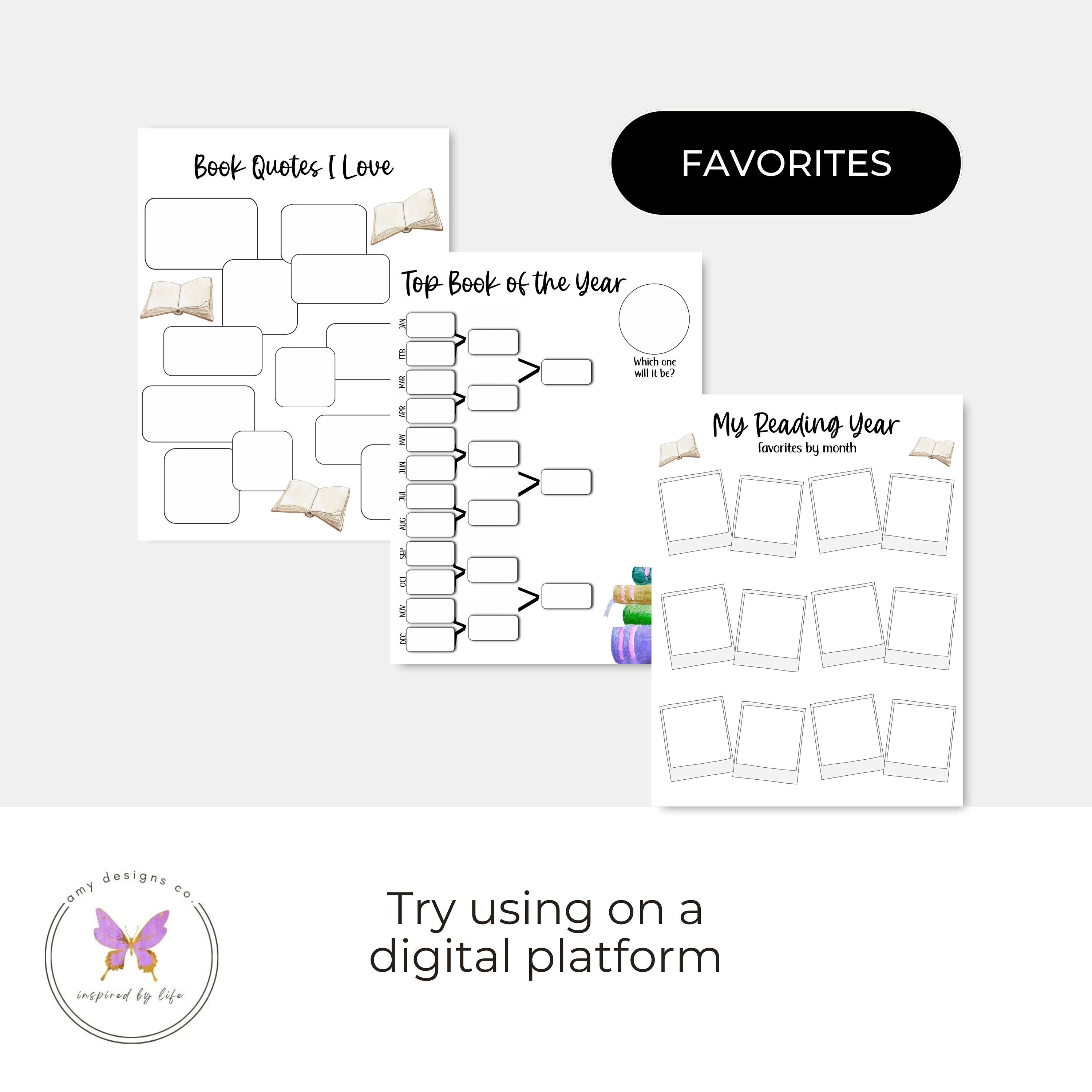 Book Tracker Printable Bundle, Book Reading Planner, Reading Log, Book ...