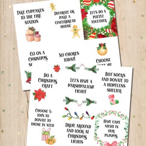 Christmas Advent Calendar Activity Cards, Family Holiday Activities ...
