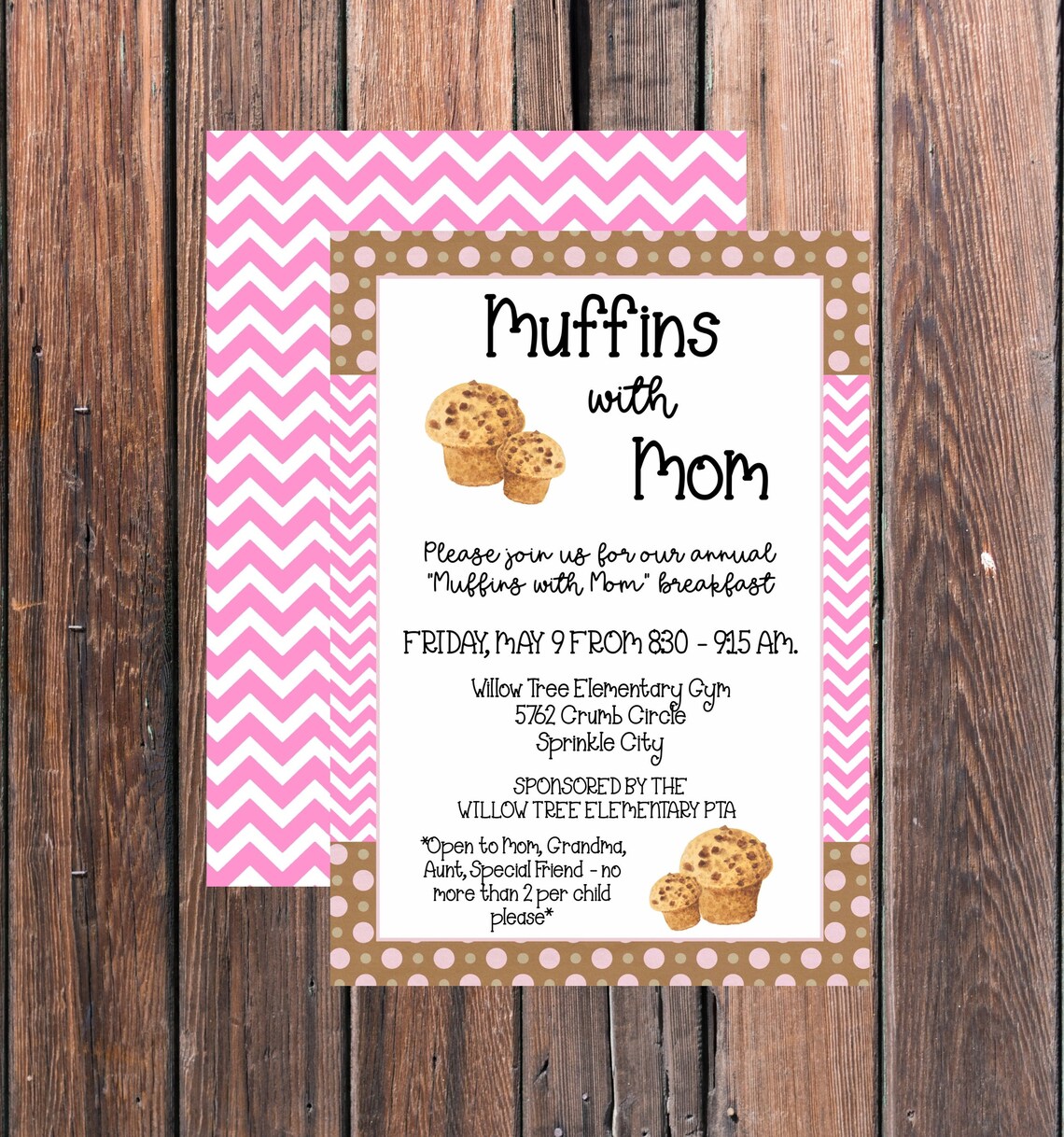 Muffins With Mom, Mothers Day Invitation, Preschool Party, Instant ...
