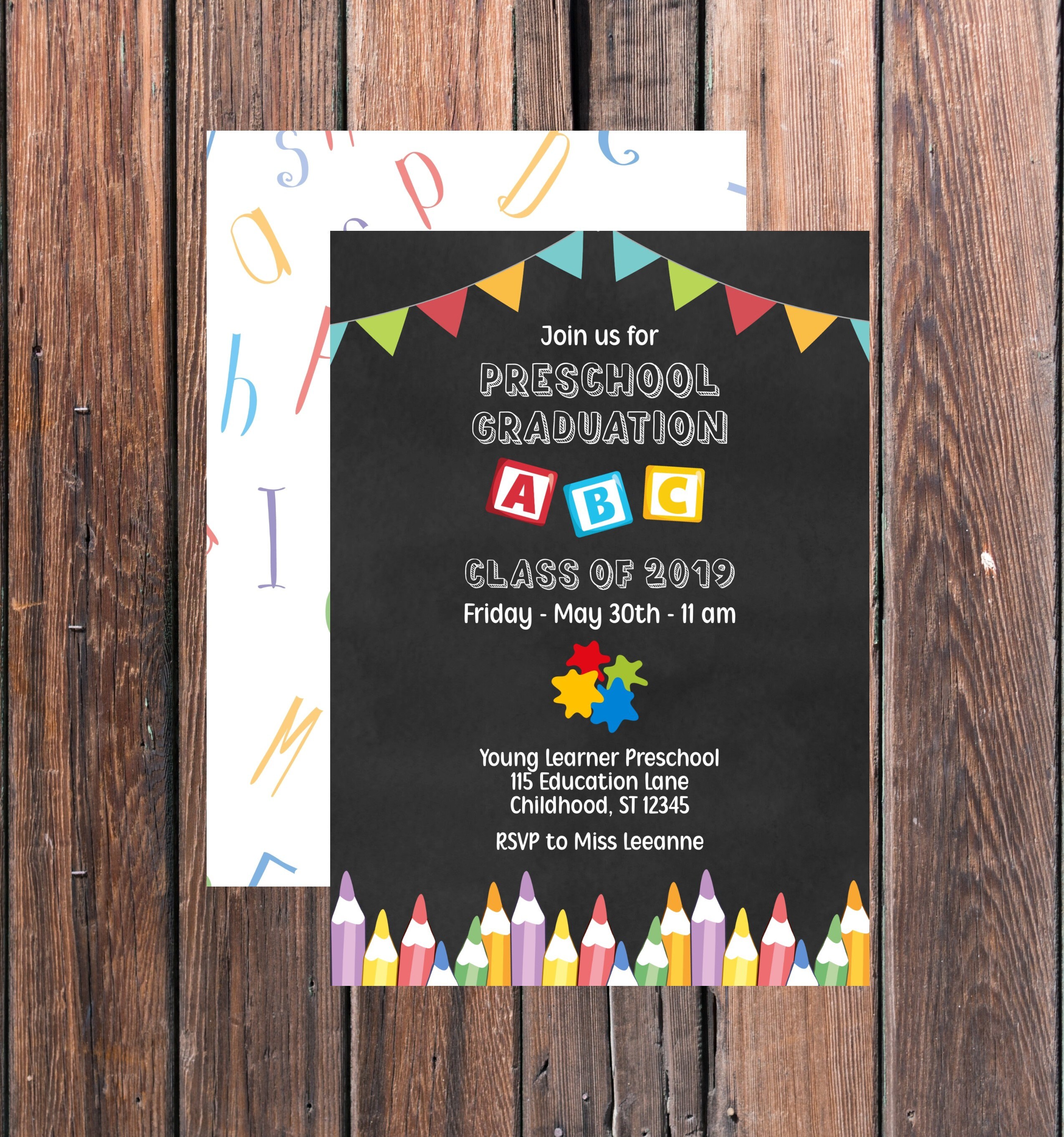 Kindergarten Grad, Preschool Invitation, End of School Party, Instant ...