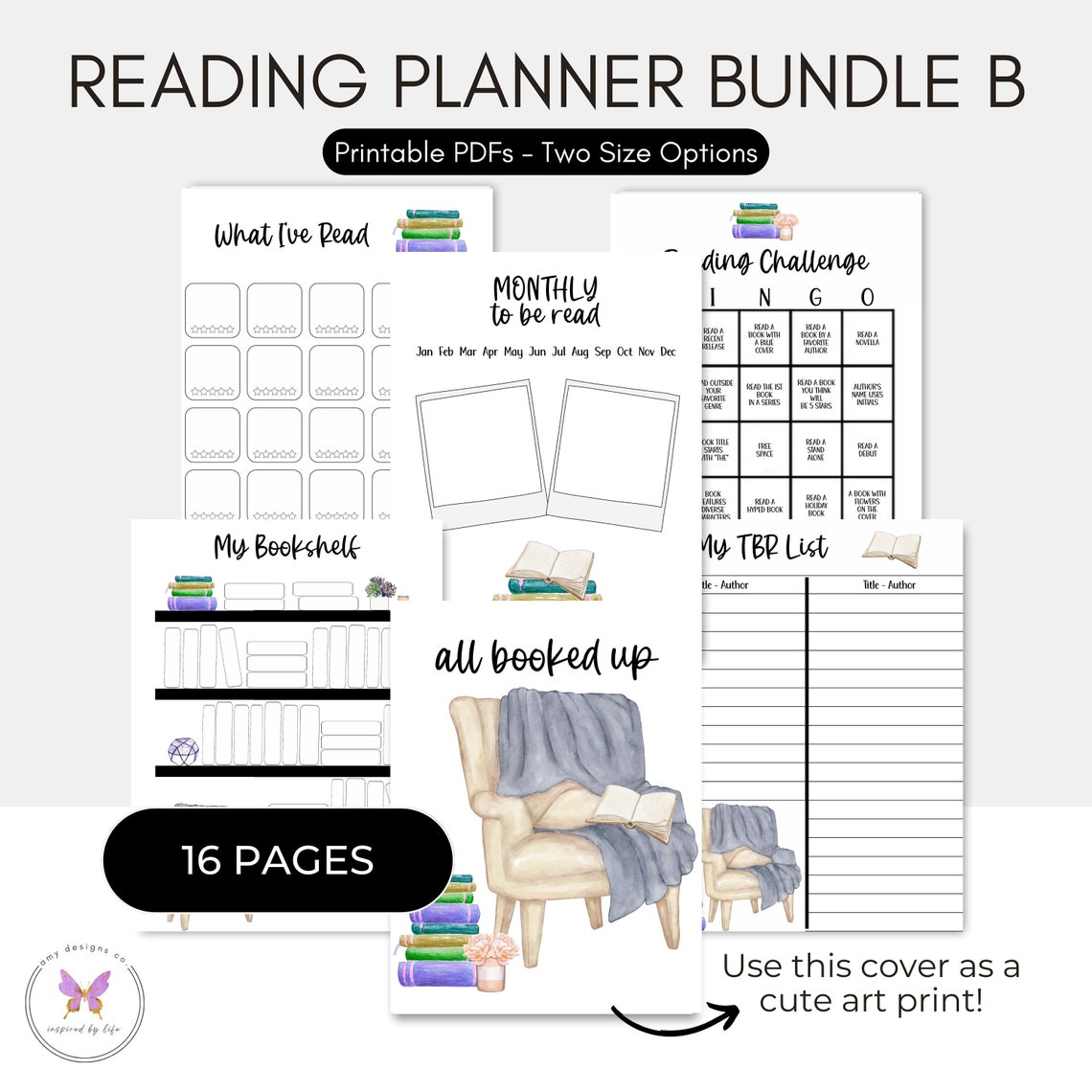 Book Tracker Printable Bundle, Book Reading Planner, Reading Log, Book ...