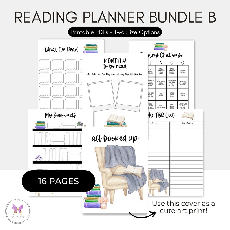 Book Tracker Printable Bundle, Book Reading Planner, Reading Log, Book ...