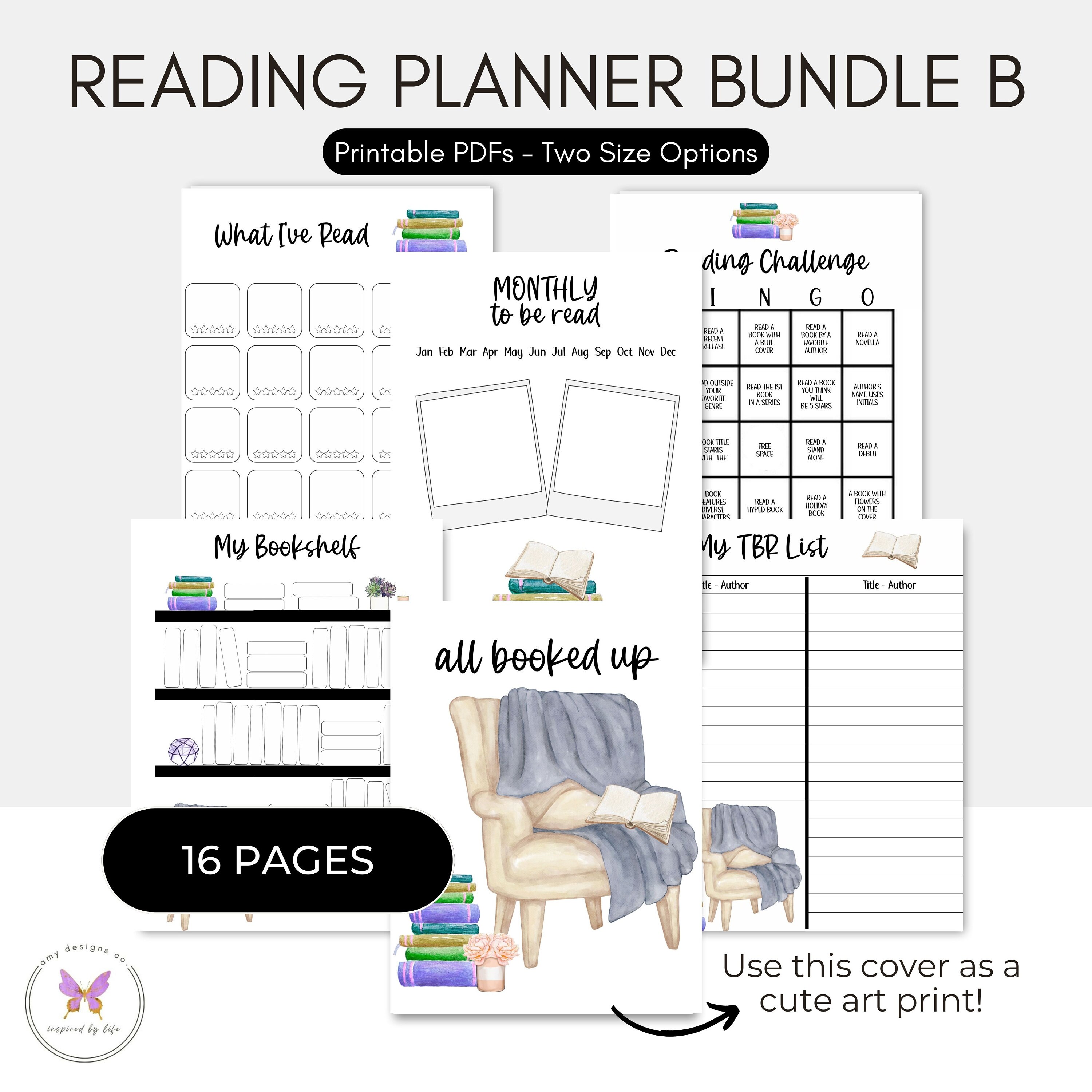 Book Tracker Printable Bundle, Book Reading Planner, Reading Log, Book ...