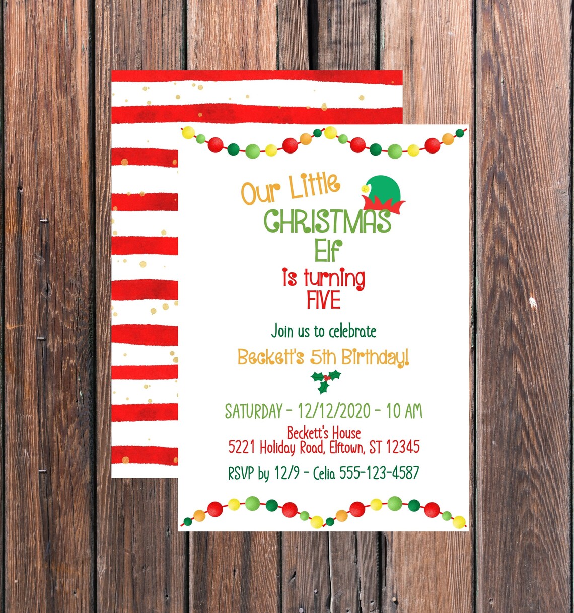 Elf Birthday Party Elf Invitations Christmas Party Invites | Etsy