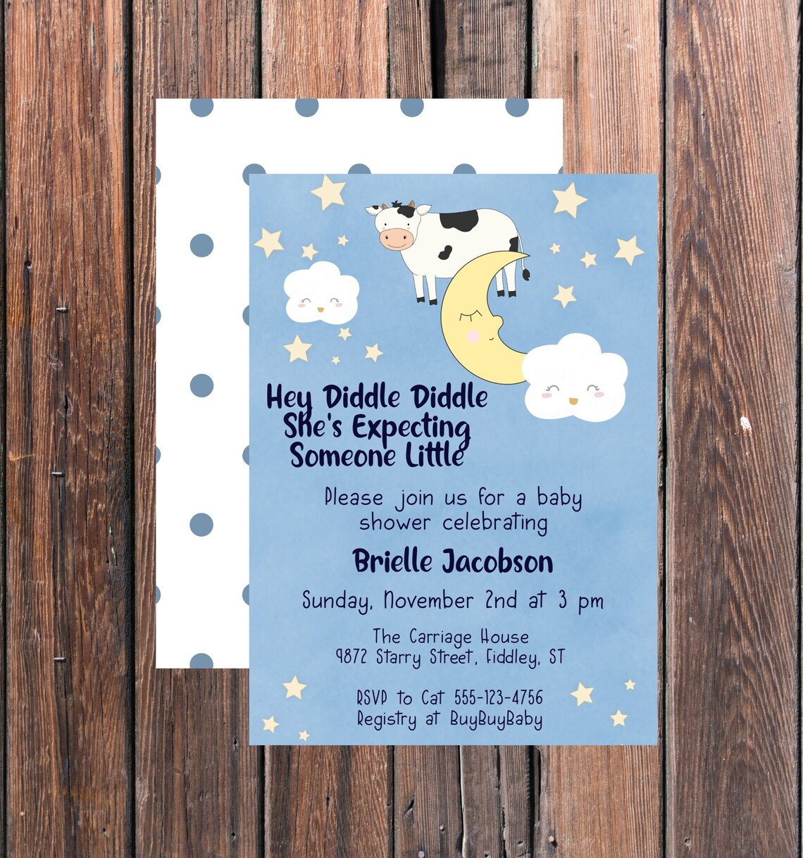 Nursery Rhyme Baby Shower Hey Diddle Diddle Invitation - Etsy