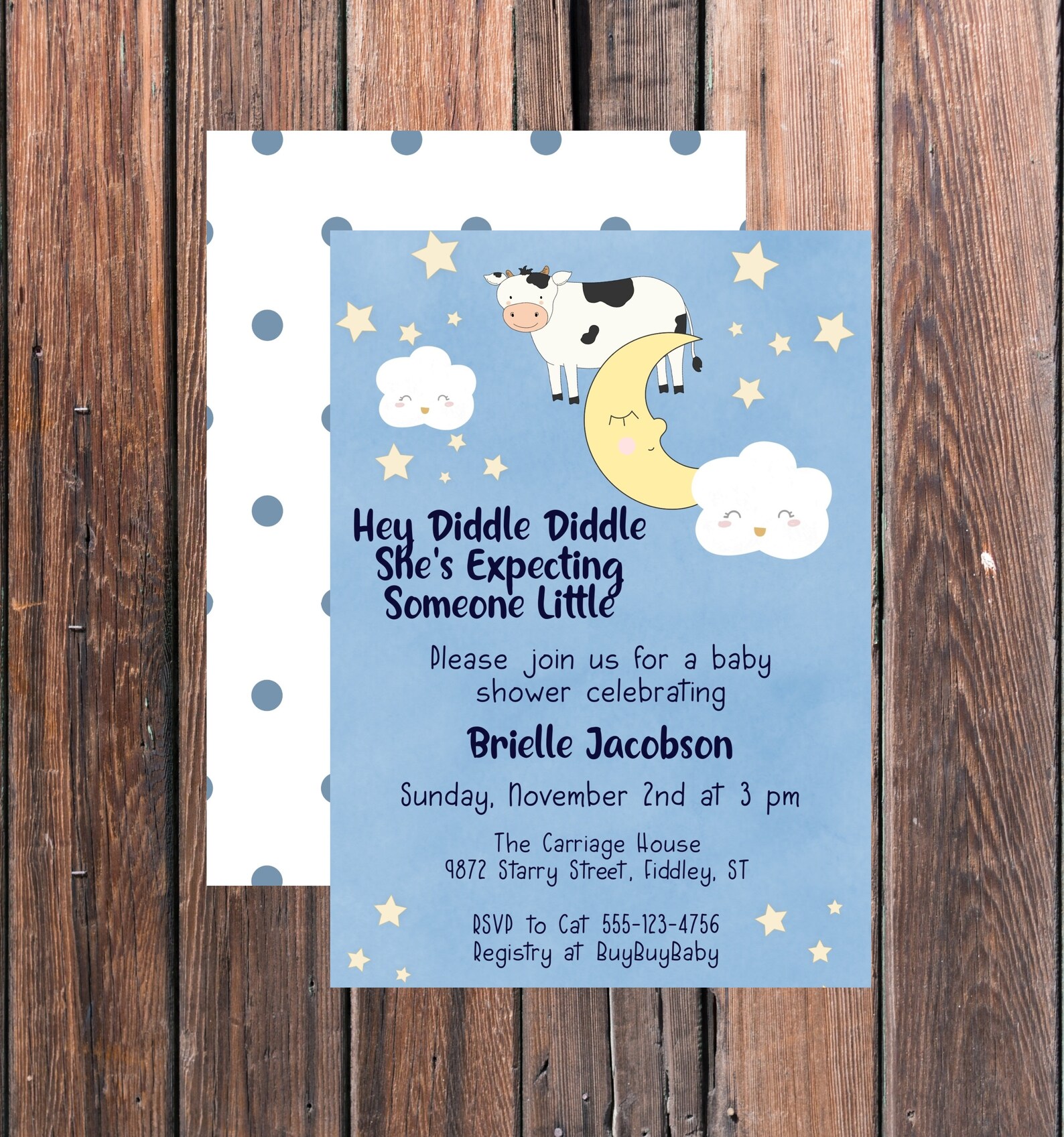 Nursery Rhyme Baby Shower Hey Diddle Diddle Invitation - Etsy