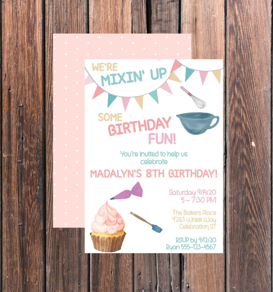 Baking Birthday Invitation Baking Party Theme Baking - Etsy