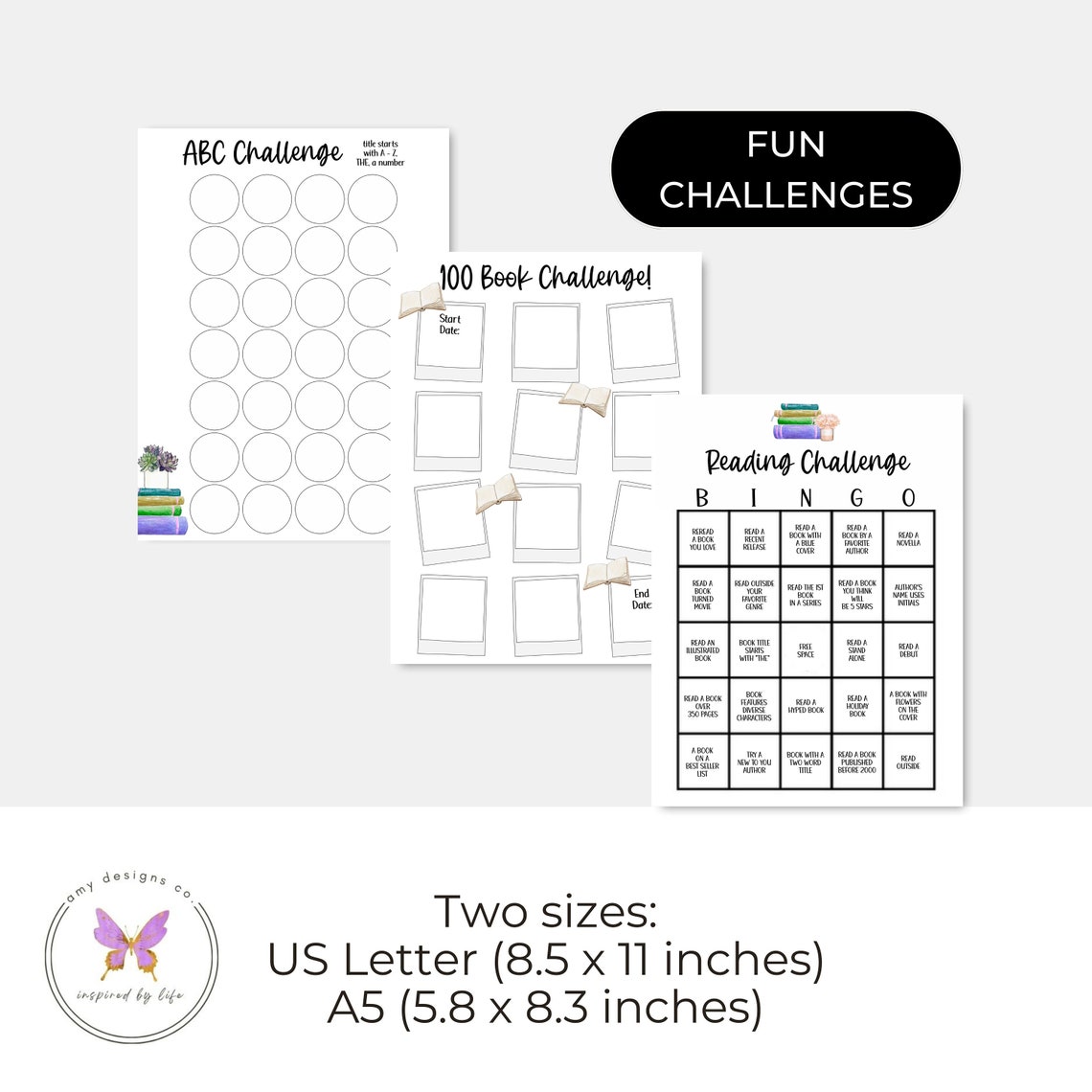 Book Tracker Printable Bundle, Book Reading Planner, Reading Log, Book ...