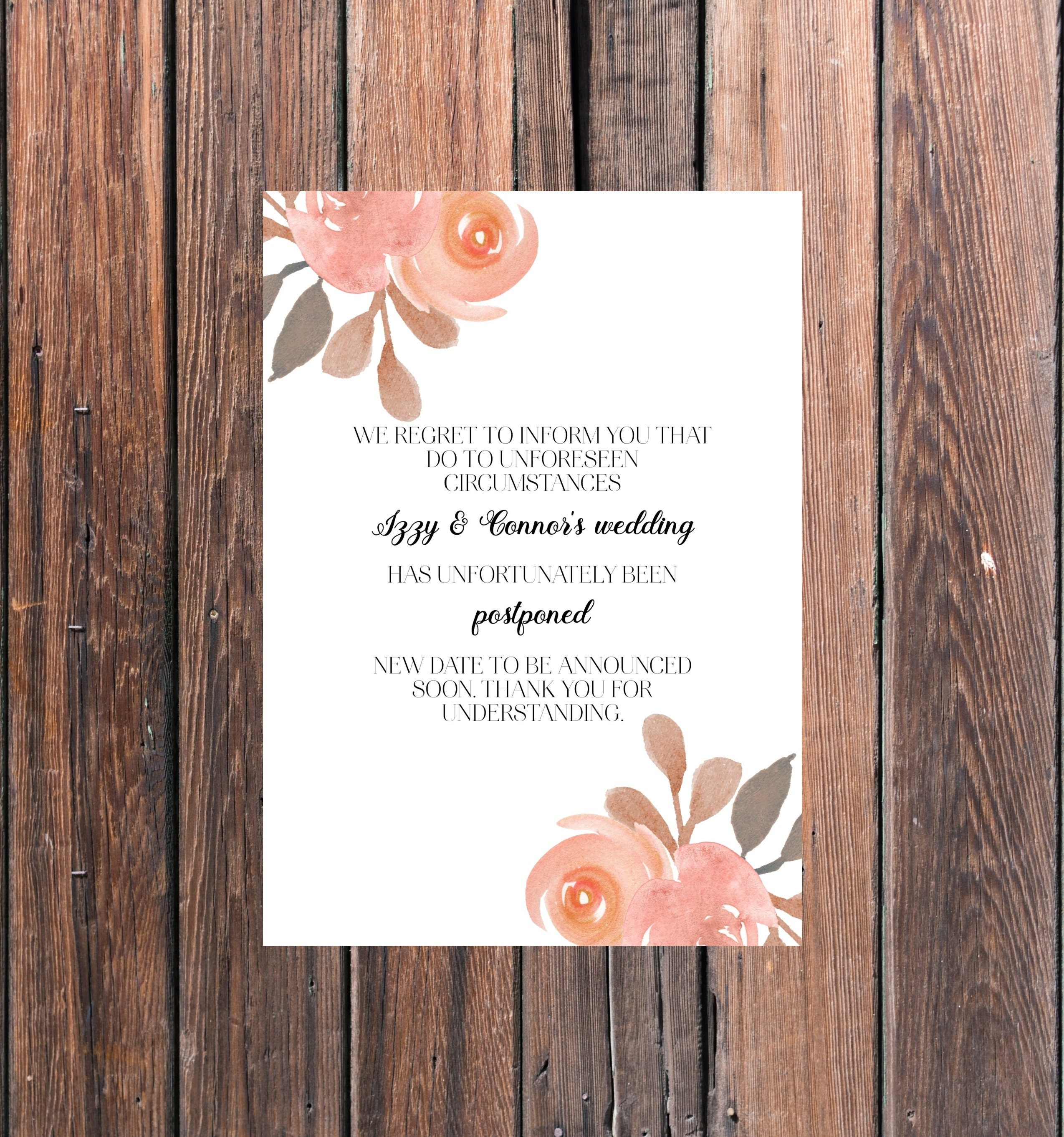 Party Postponed Change the Date Party Cancelled Change - Etsy