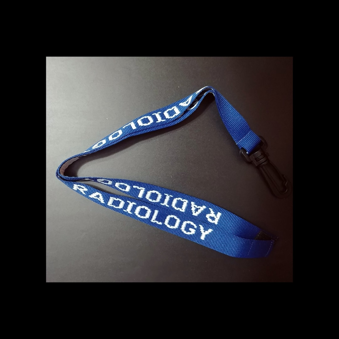 MRI Safe Radiology Lanyard - Blue Embroidered - Etsy