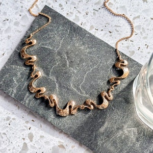 Boho Waves Necklace, Abstract Custom Colored Geometric Wave Necklace ...