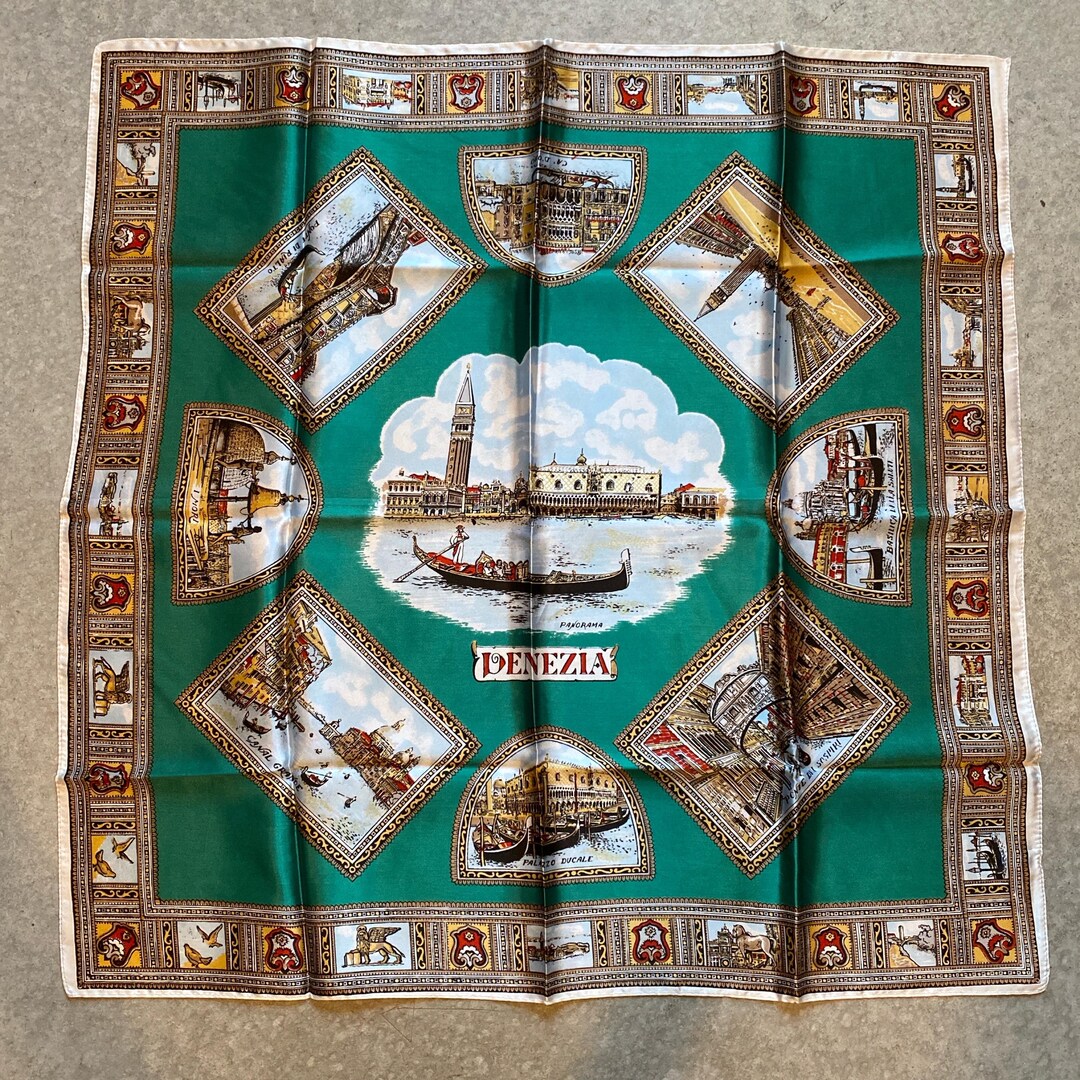 Vintage Silk Italian Venezia Scarf - Etsy