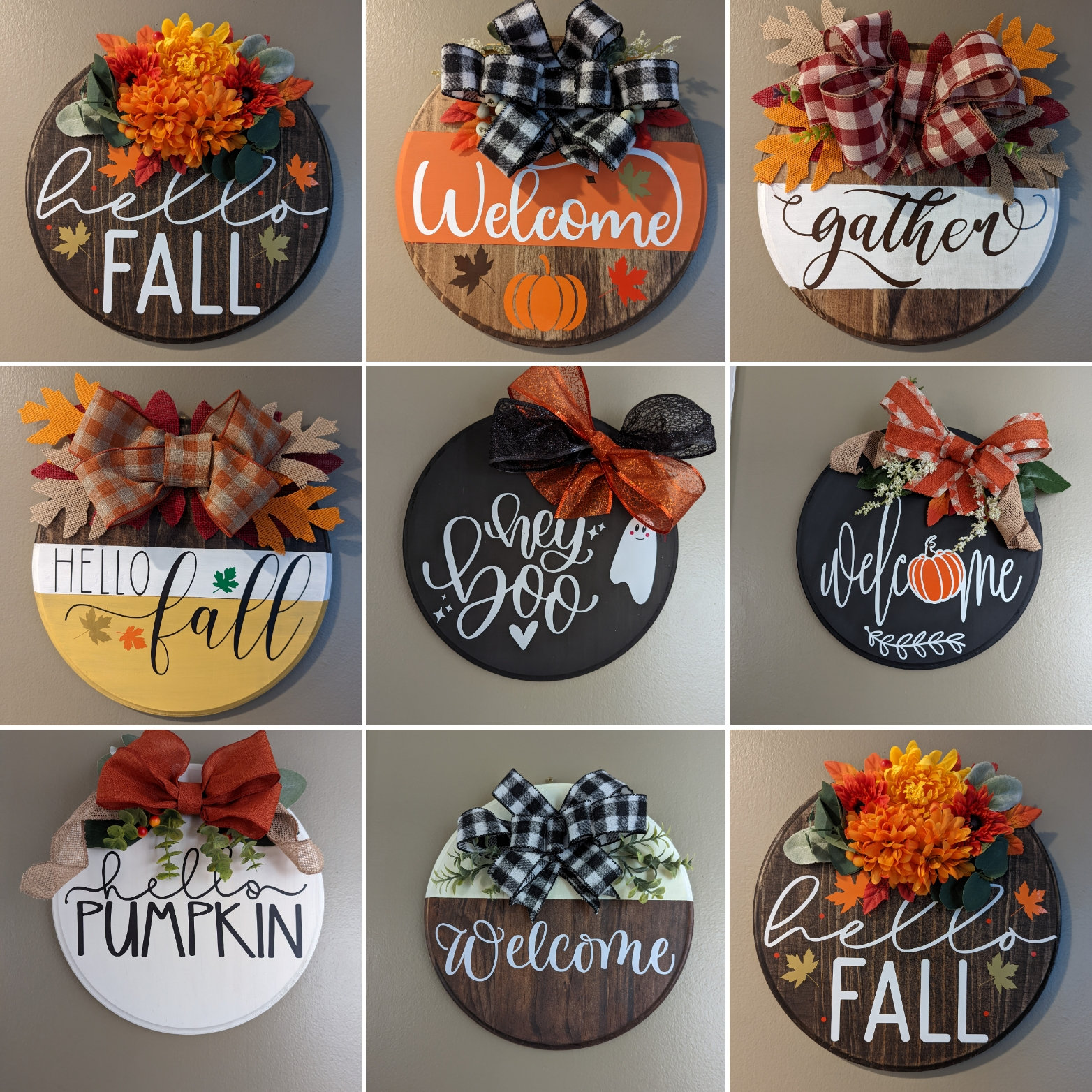 Fall & Halloween Themed Wooden Rounds - Etsy