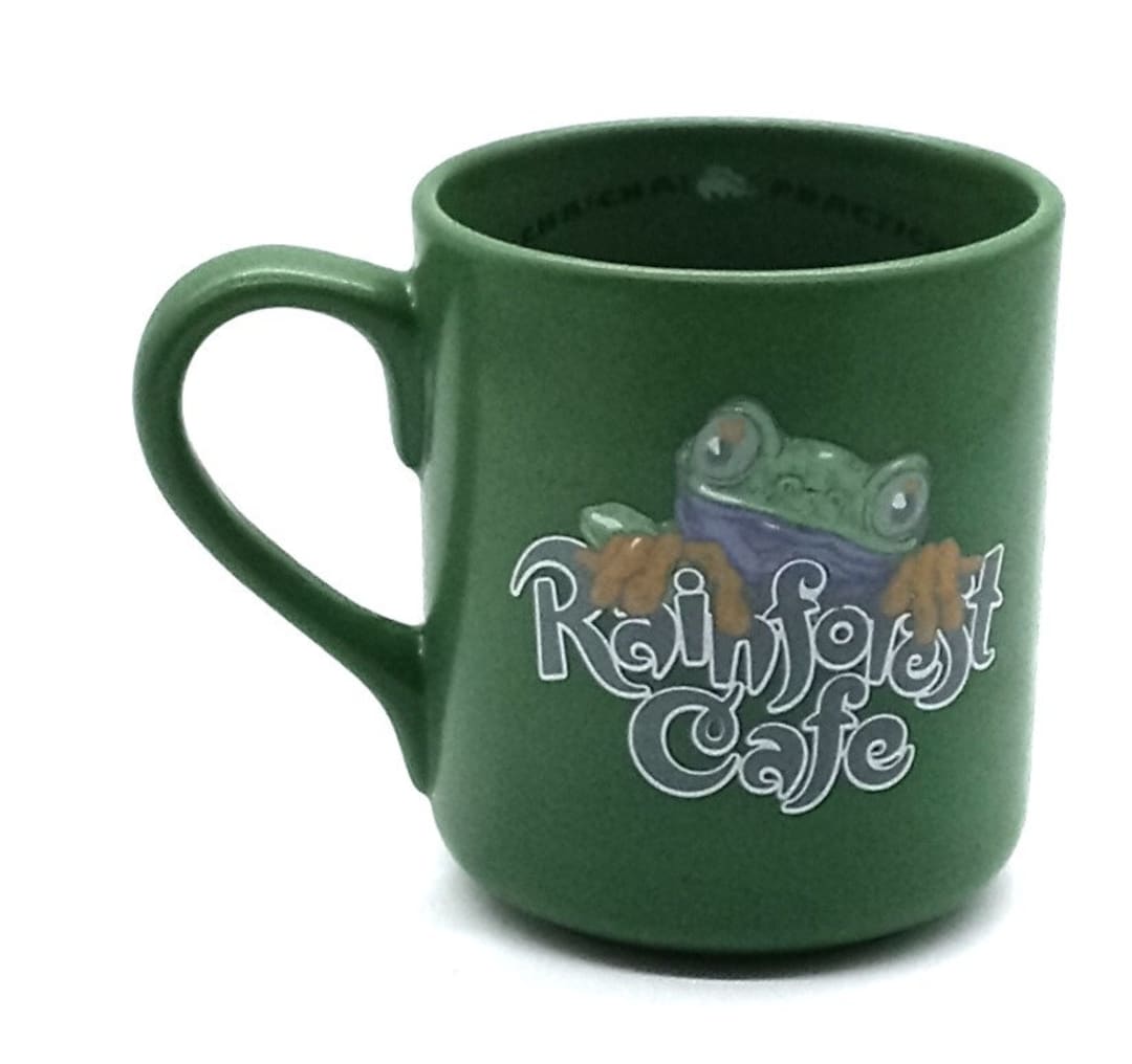Vintage 2000 RAINFOREST CAFE Cha Cha Green Tree Frog 16 Oz. Mug Cup Y2K ...