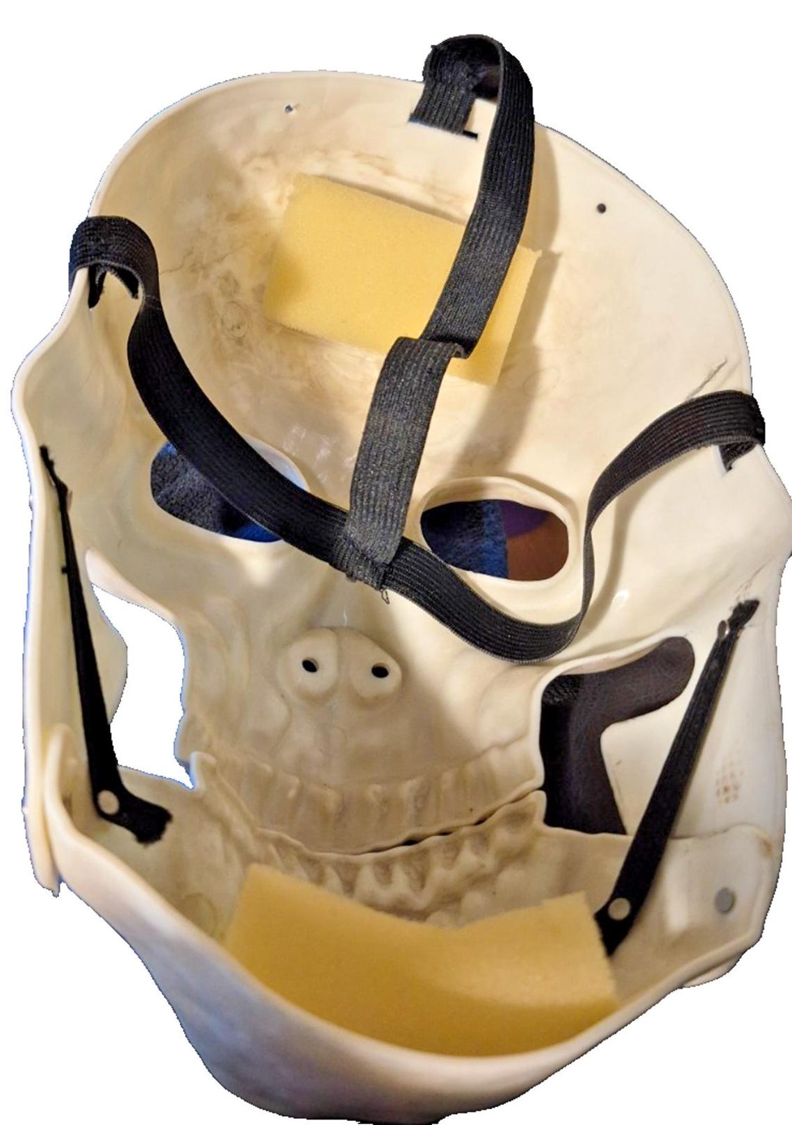 Vintage Skeleton Mask Skull Hinged Jaw Halloween Costume Party Scary ...