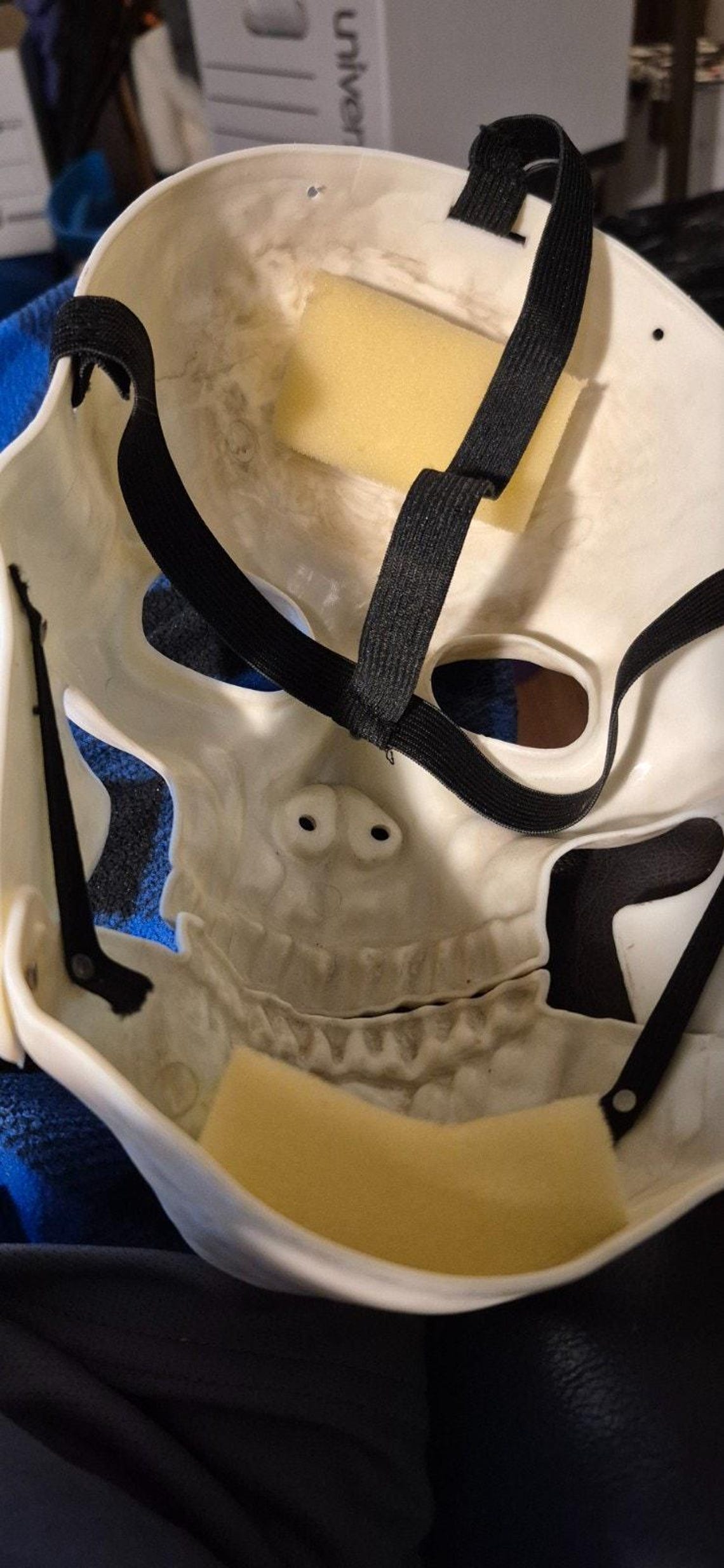 Vintage Skeleton Mask Skull Hinged Jaw Halloween Costume Party Scary ...