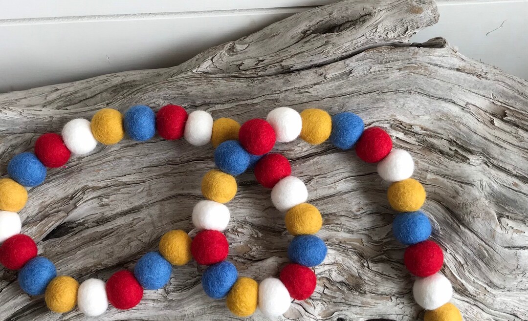 Star Spangled Banner - 2cm Felt Ball Garland or Loose Pack - Pom Pom ...