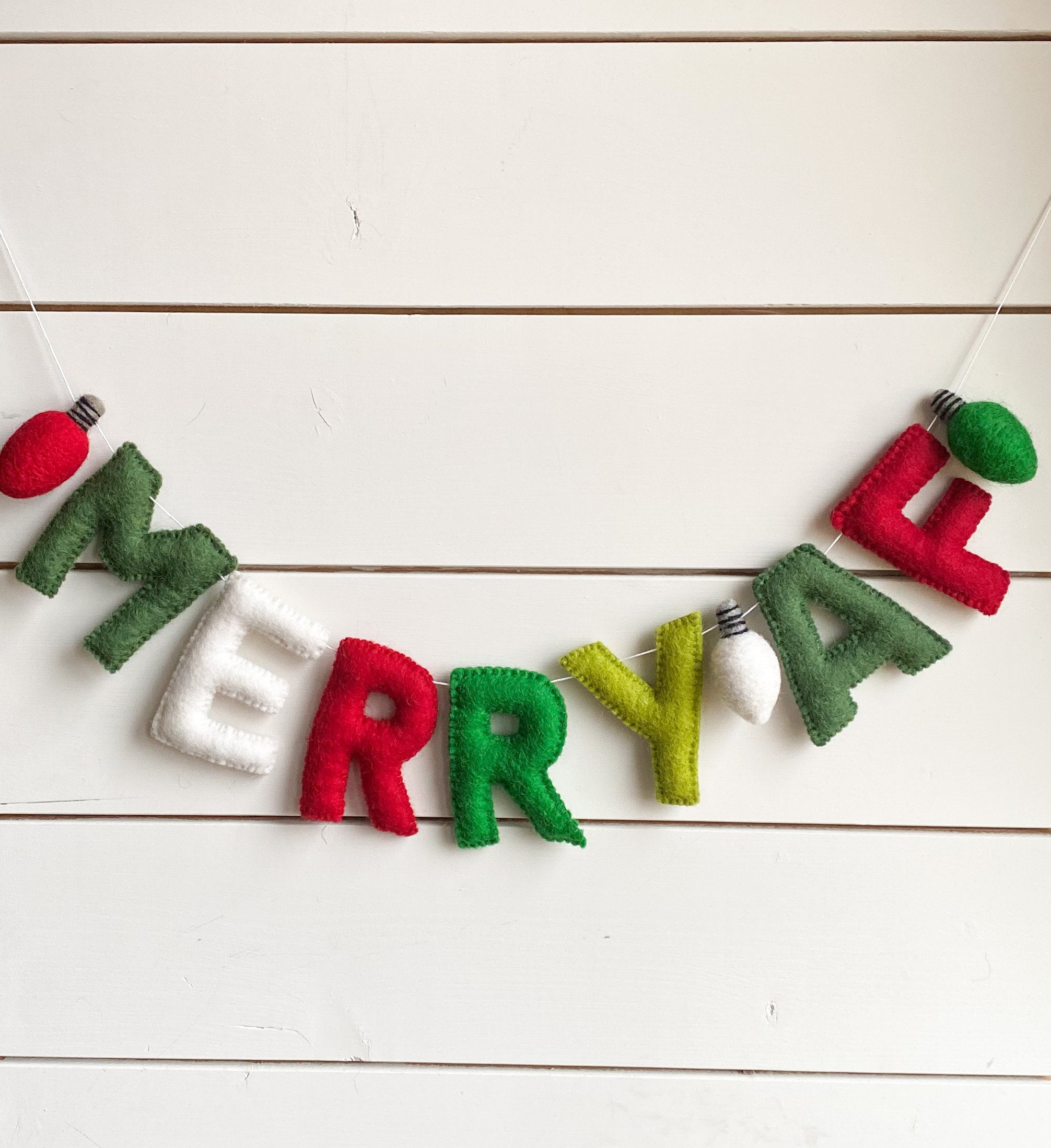 Merry AF Felt Ball Word Garland - Christmas- Holiday Decoration - Pom ...