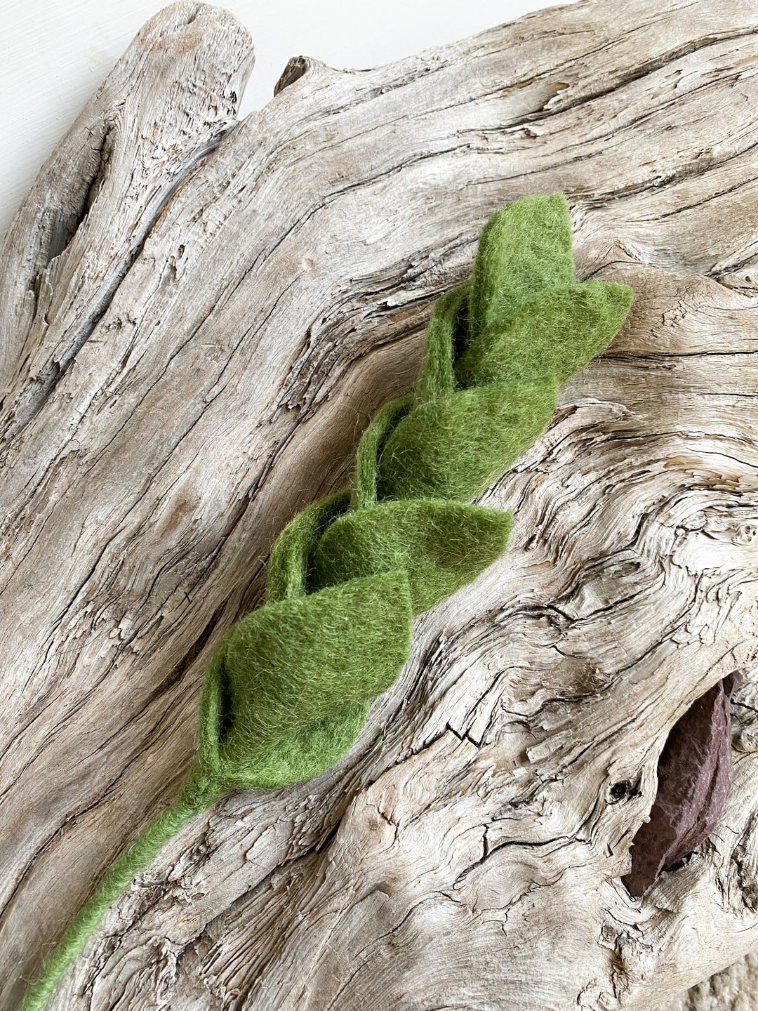 Green Felt Stem - Wire Stem - Felt Greenery Flower - Vase Decor - Wool ...