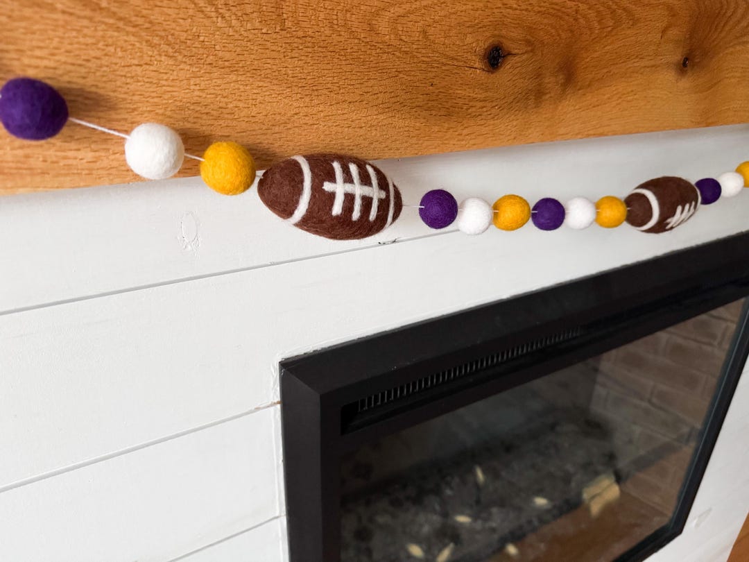 Customized Large Felt Football Garland | Felt Ball Garland - Pom Pom ...
