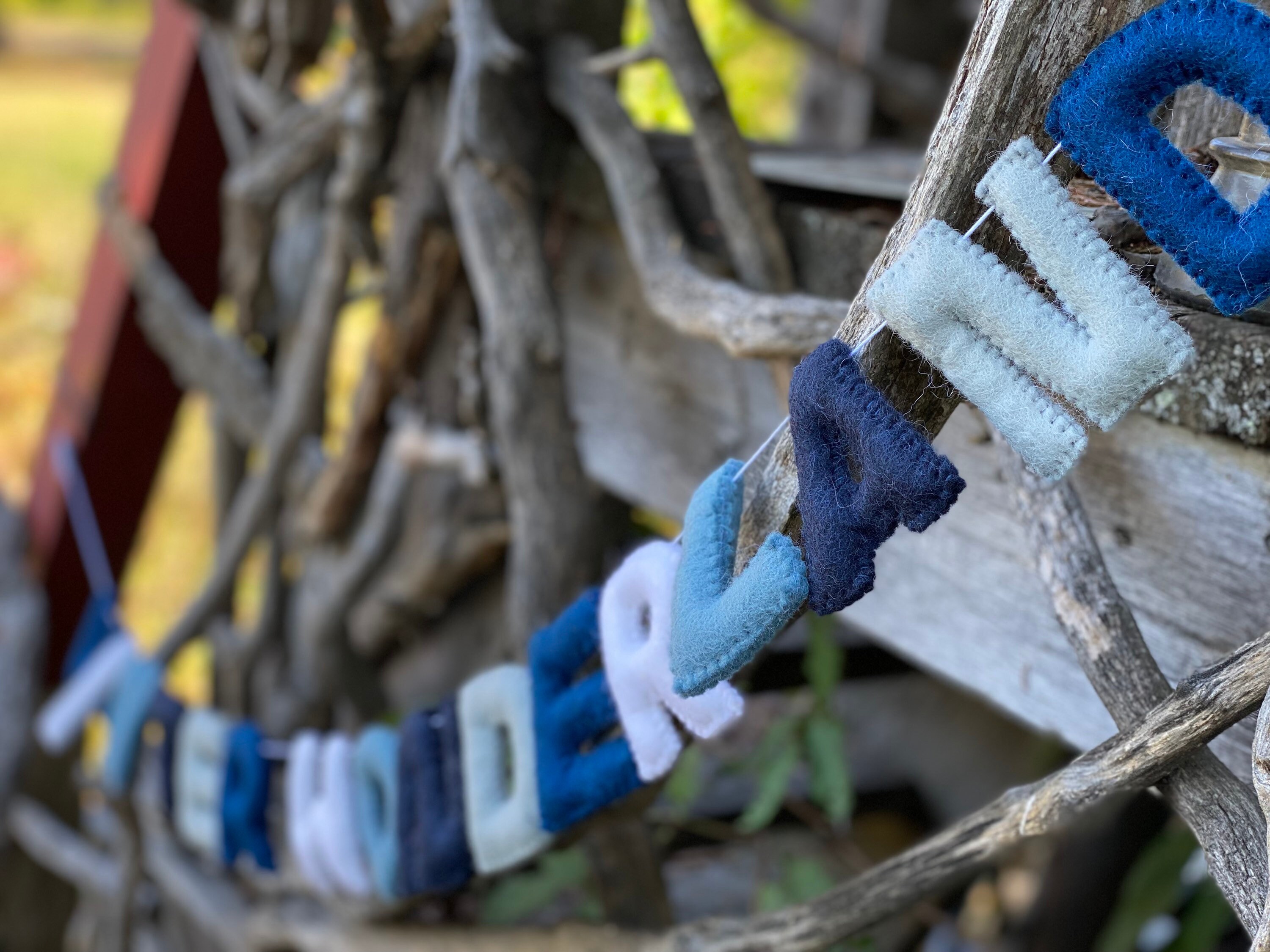 Winter Wonderland Blue Ombré Felt Word Garland Holiday - Etsy