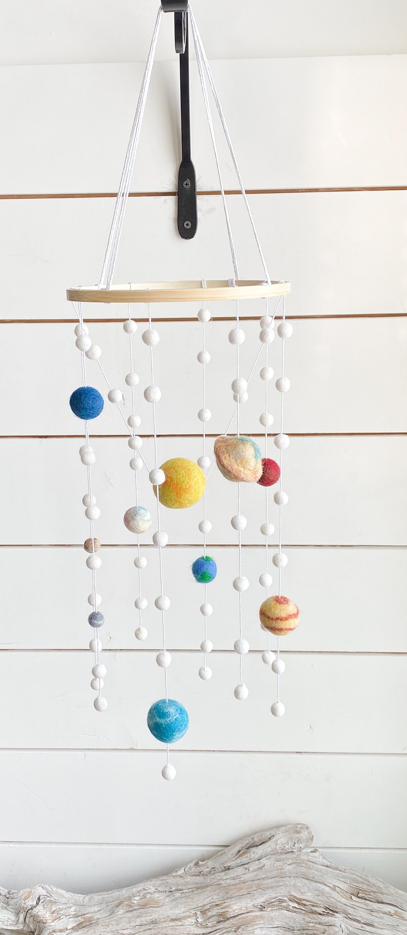 Solar System Felt Ball Mobile - Mini Felted Planets 2cm Wool - FREE ...