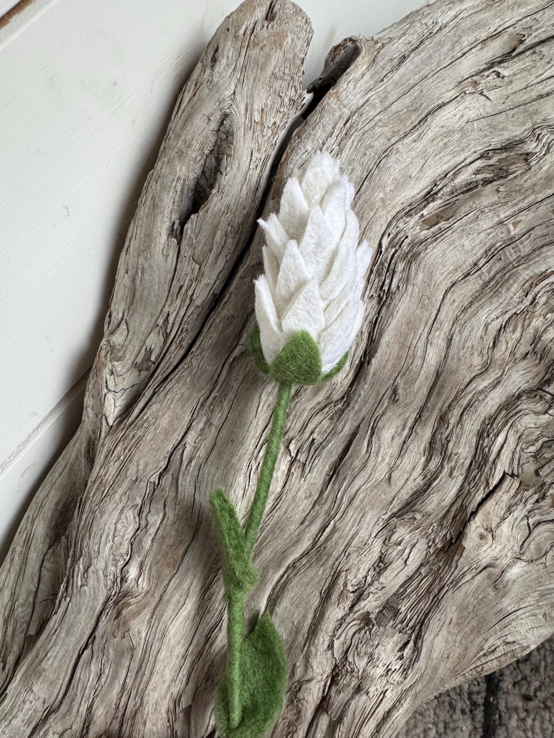 Thistle Cone Felt Flower - Wire Stem - Felt Flower - Vase Decor - Wool ...