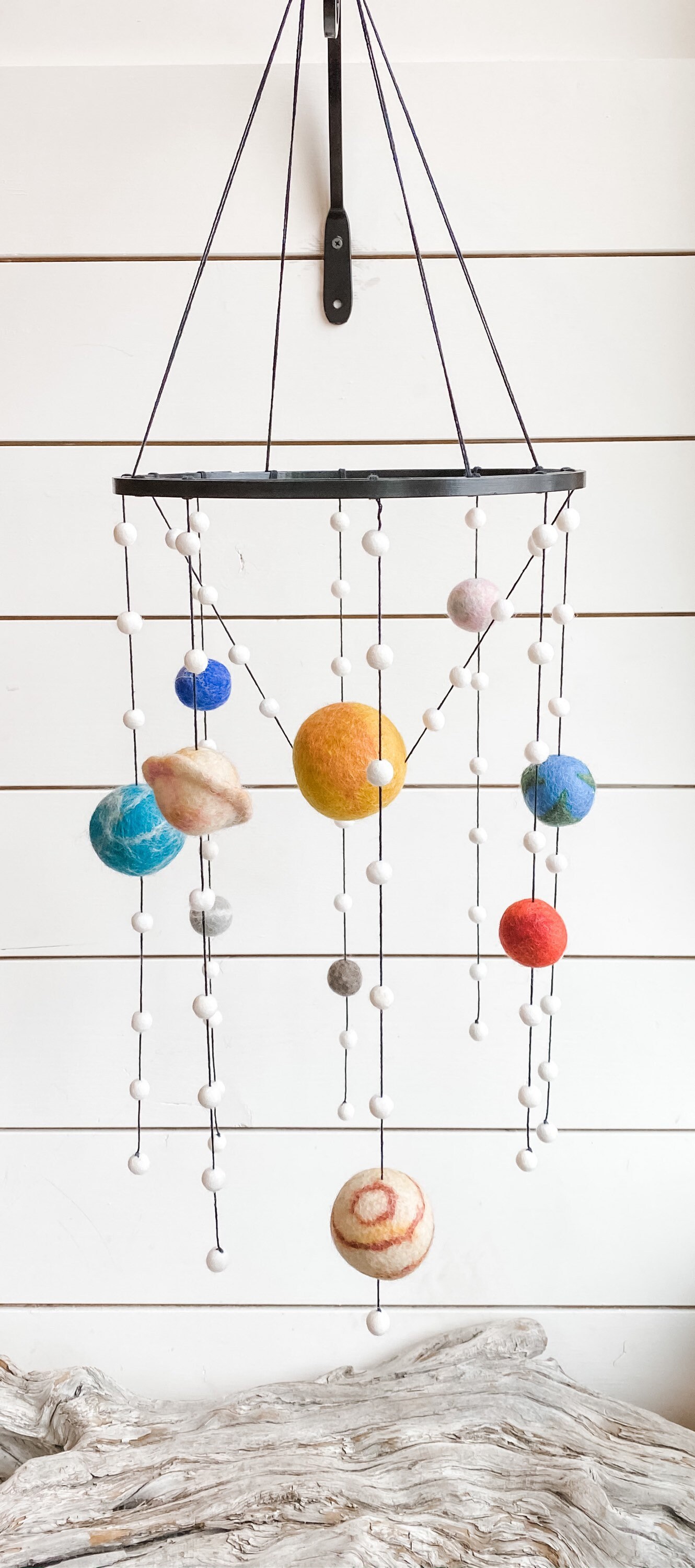 Solar System Felt Ball Mobile - Felted Planets 2cm Wool - FREE SHIPPING ...