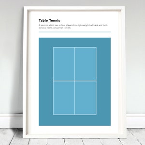 Table Tennis Poster / Table Tennis Print / Table Tennis Definition ...